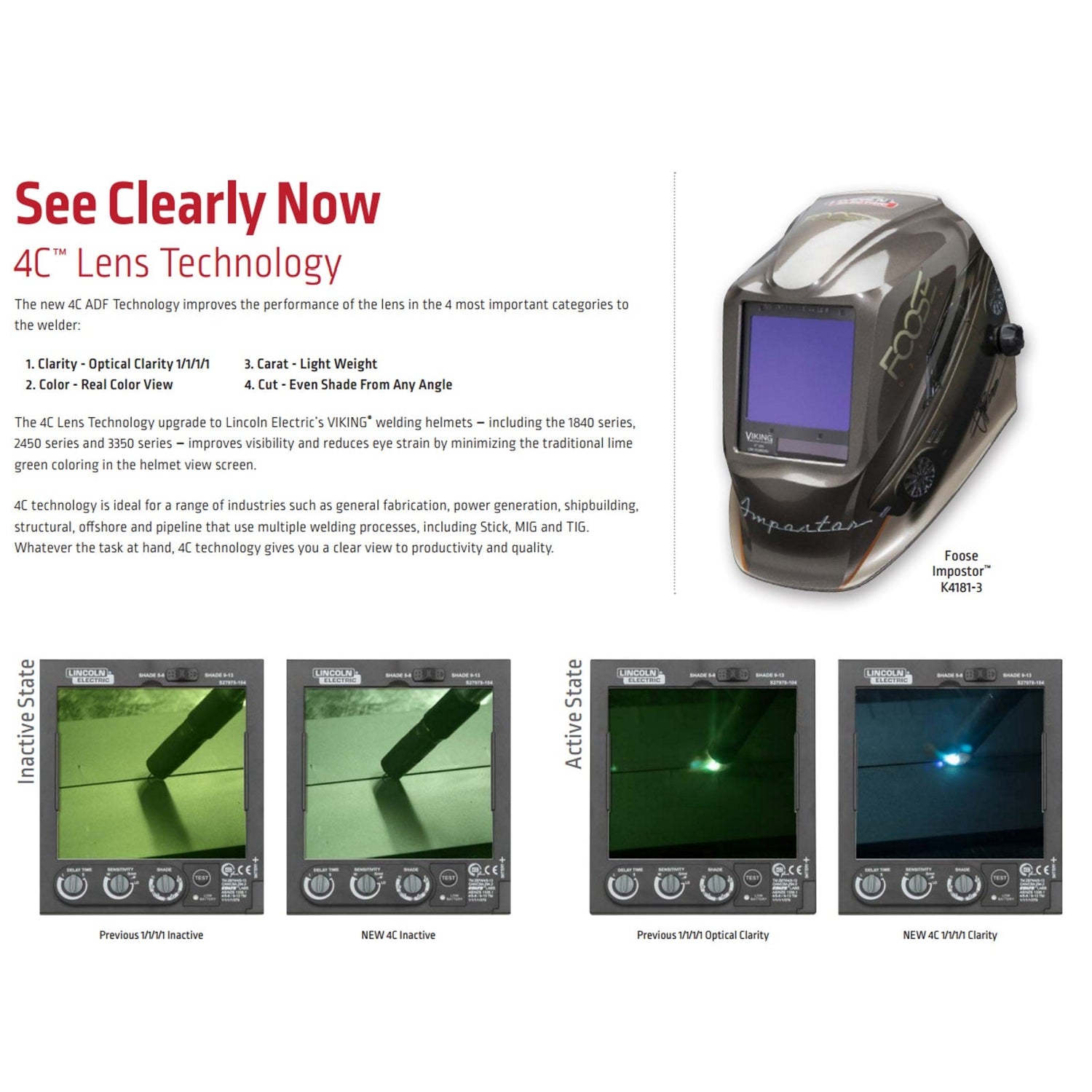 Lincoln Viking 3350 ADV Series Black Welding Helmet for sale (K3034-5 ...