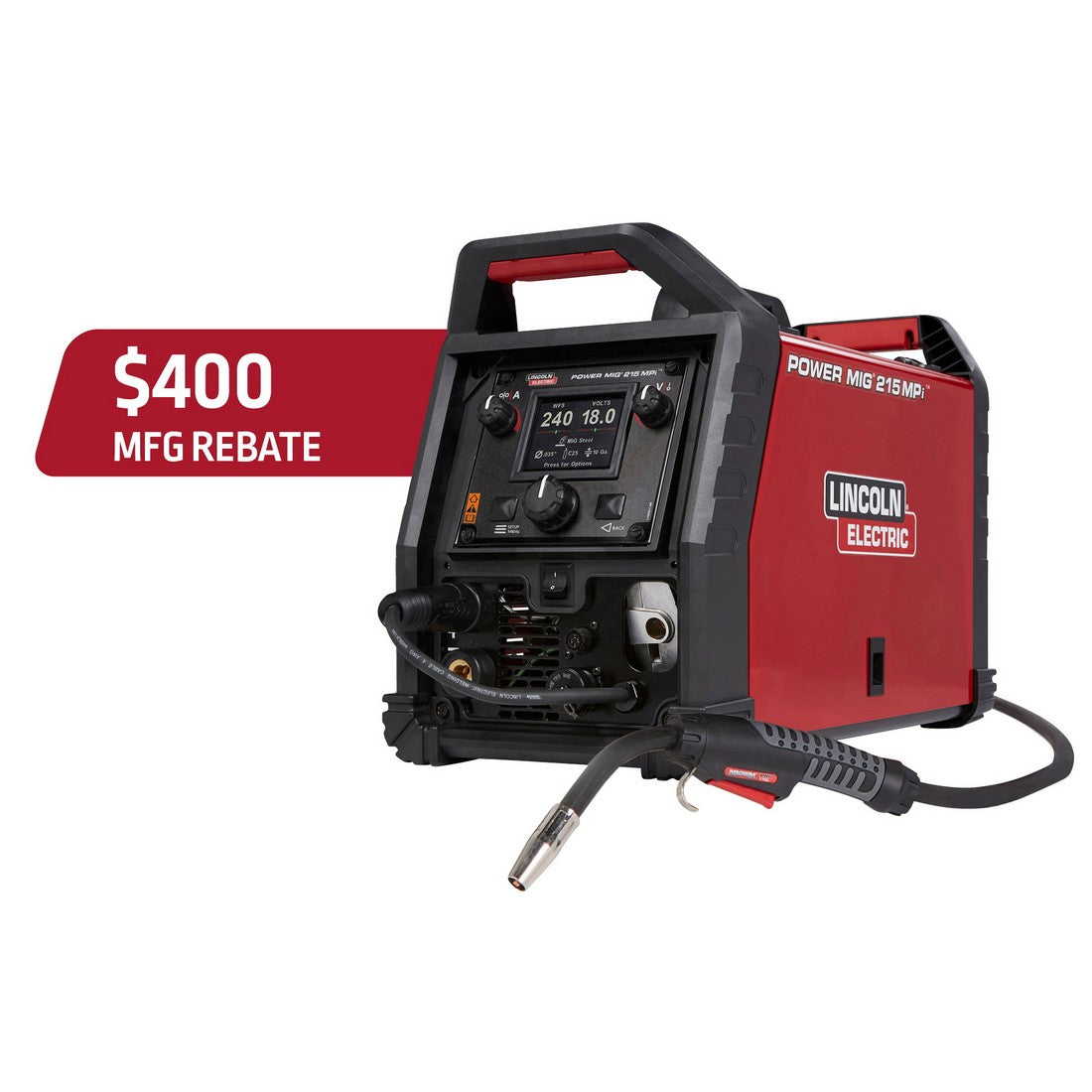 Lincoln Power MIG 215 MPi Multi Process Welder for Sale